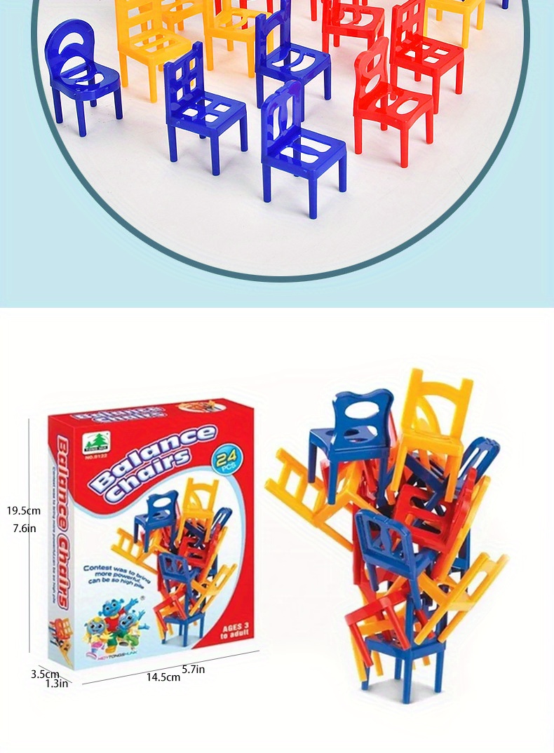 Children's Stacking Chairs Stacking Table Games Diy Balance - Temu ...