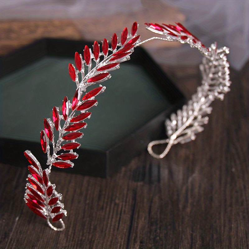 Rhinestone Leaf Crystal Headband Crown - Temu United