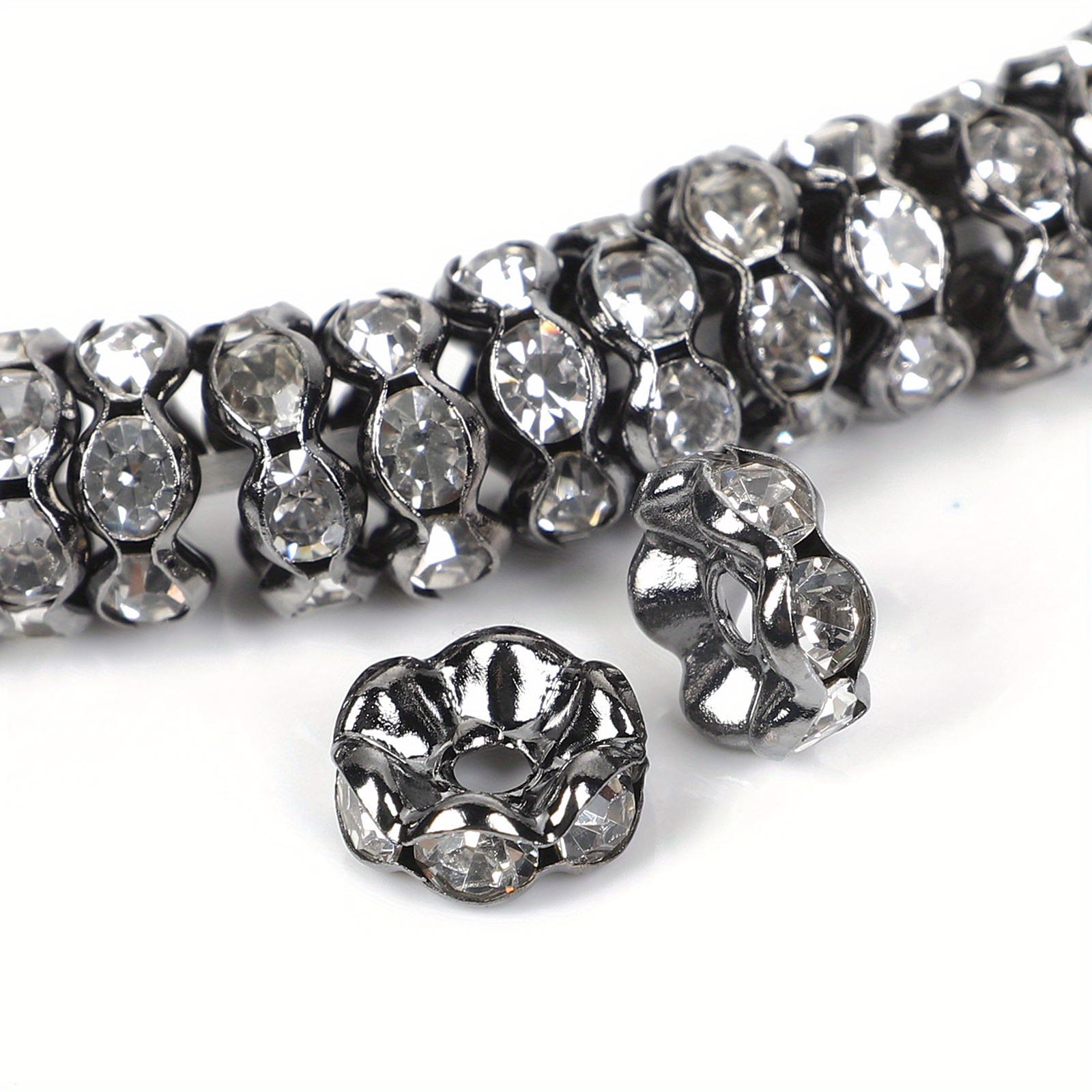 Metalic Color Crystal Rhinestone Rondelle Spacer Beads - Temu Australia