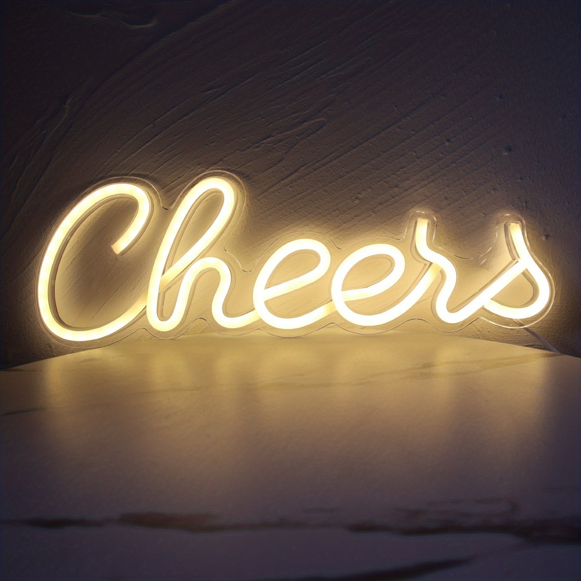 Cheers Neon Sign Led Neon Light Sign Wall Decor Usb Powered - Temu