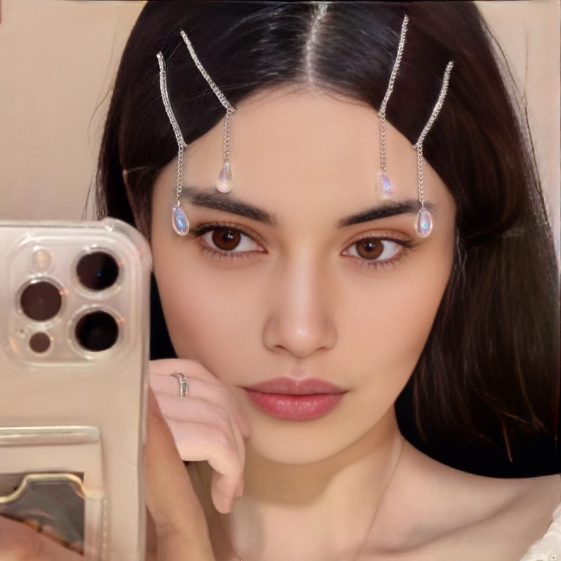 Y2k Hair Pin Chain Tassel Holographic Crystal Hairpin Side - Temu ...