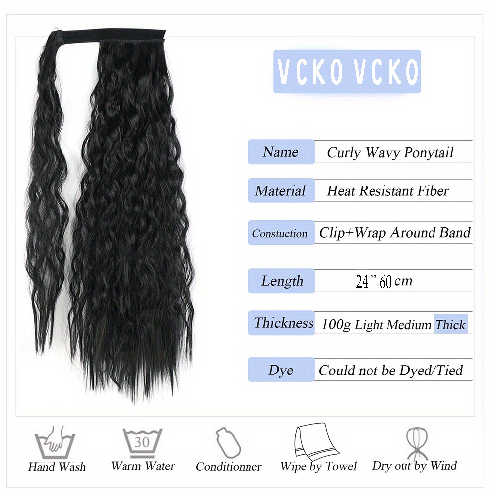 Long Corn Wave Ponytail Extensions Heat - Temu United