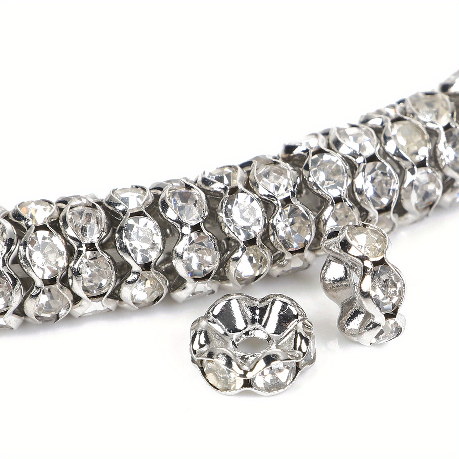 Metalic Color Crystal Rhinestone Rondelle Spacer Beads - Temu Australia