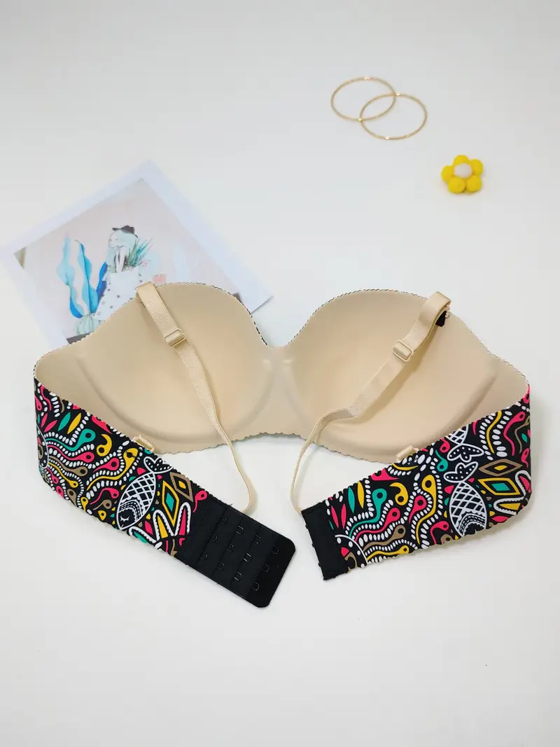 Abstract Print Push Bra Cute Seamless Bralette Womens Temu Philippines