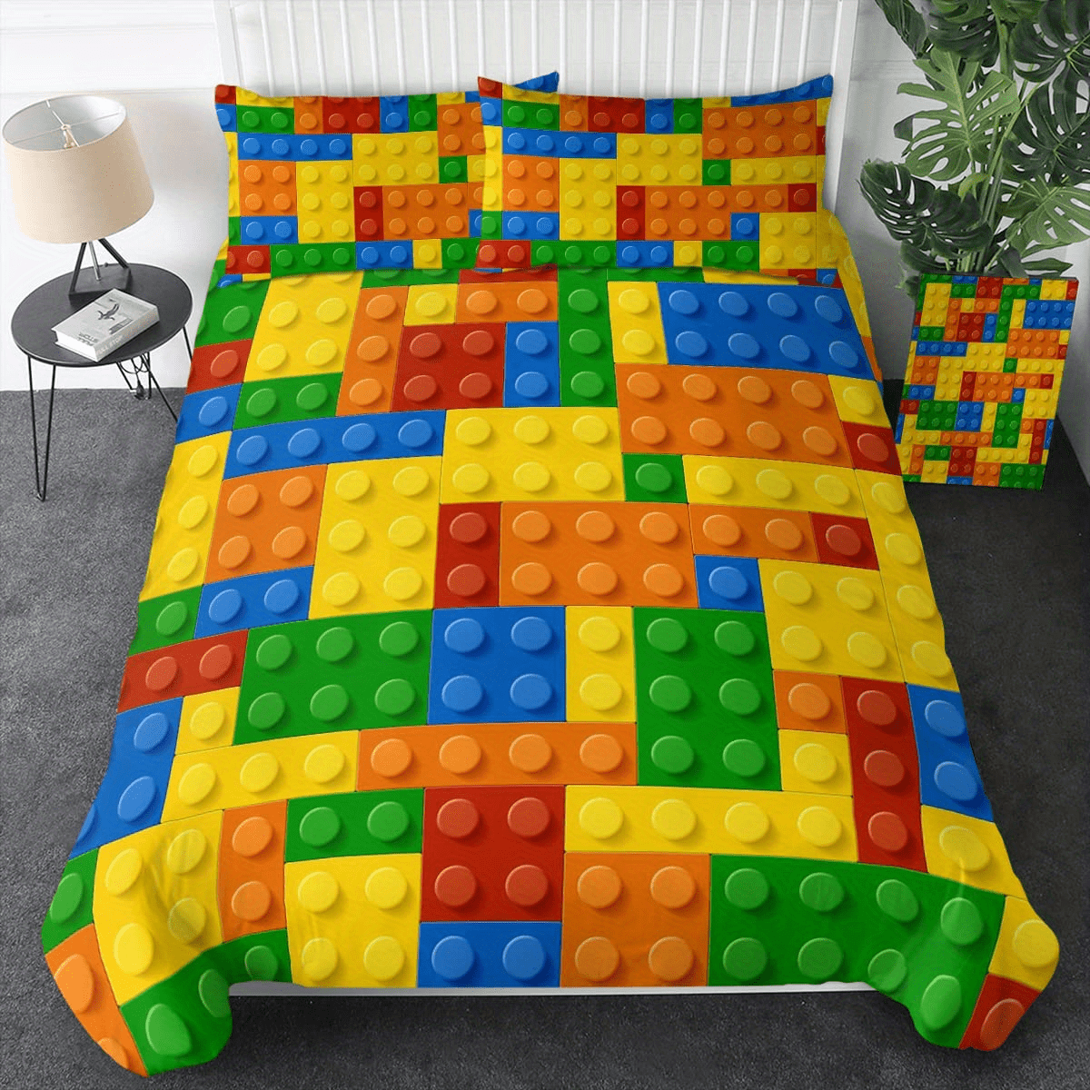 Building Blocks Pattern Duvet Cover Set Soft Skin friendly - Temu South ...