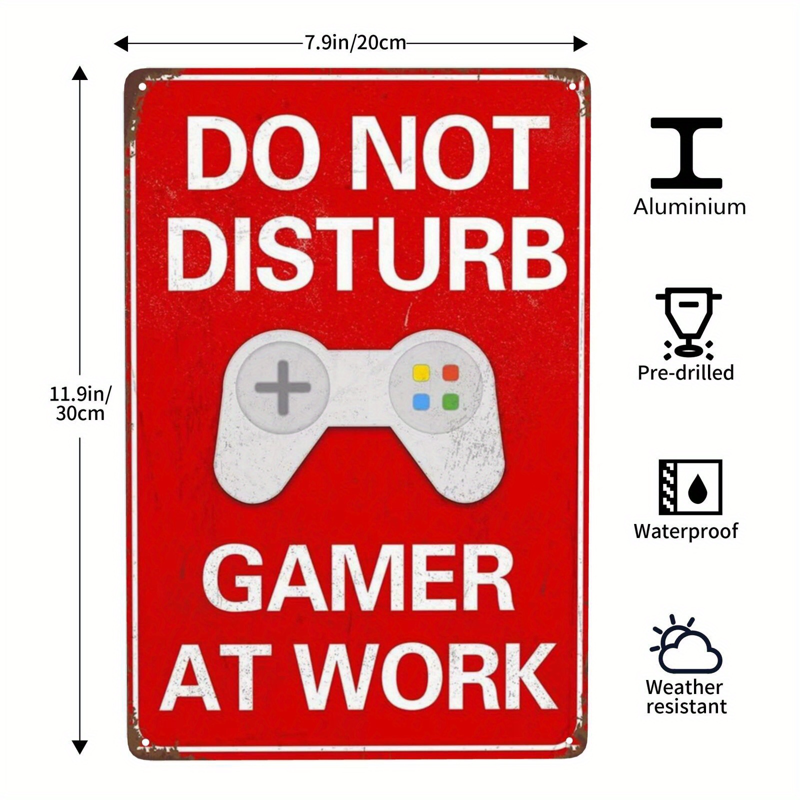1pc Metal Aluminum Door Sign Funny Novelty Gift For Obsessive Gamers ...