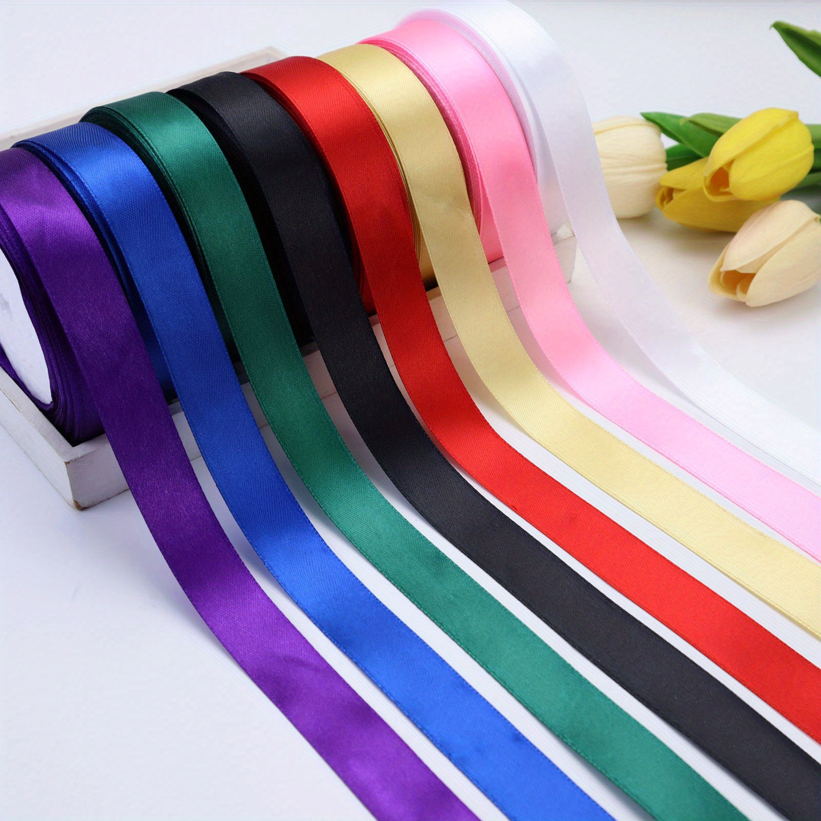 25 Yards Silk Satin Ribbon Diy Gift Package Bow Making - Temu New Zealand