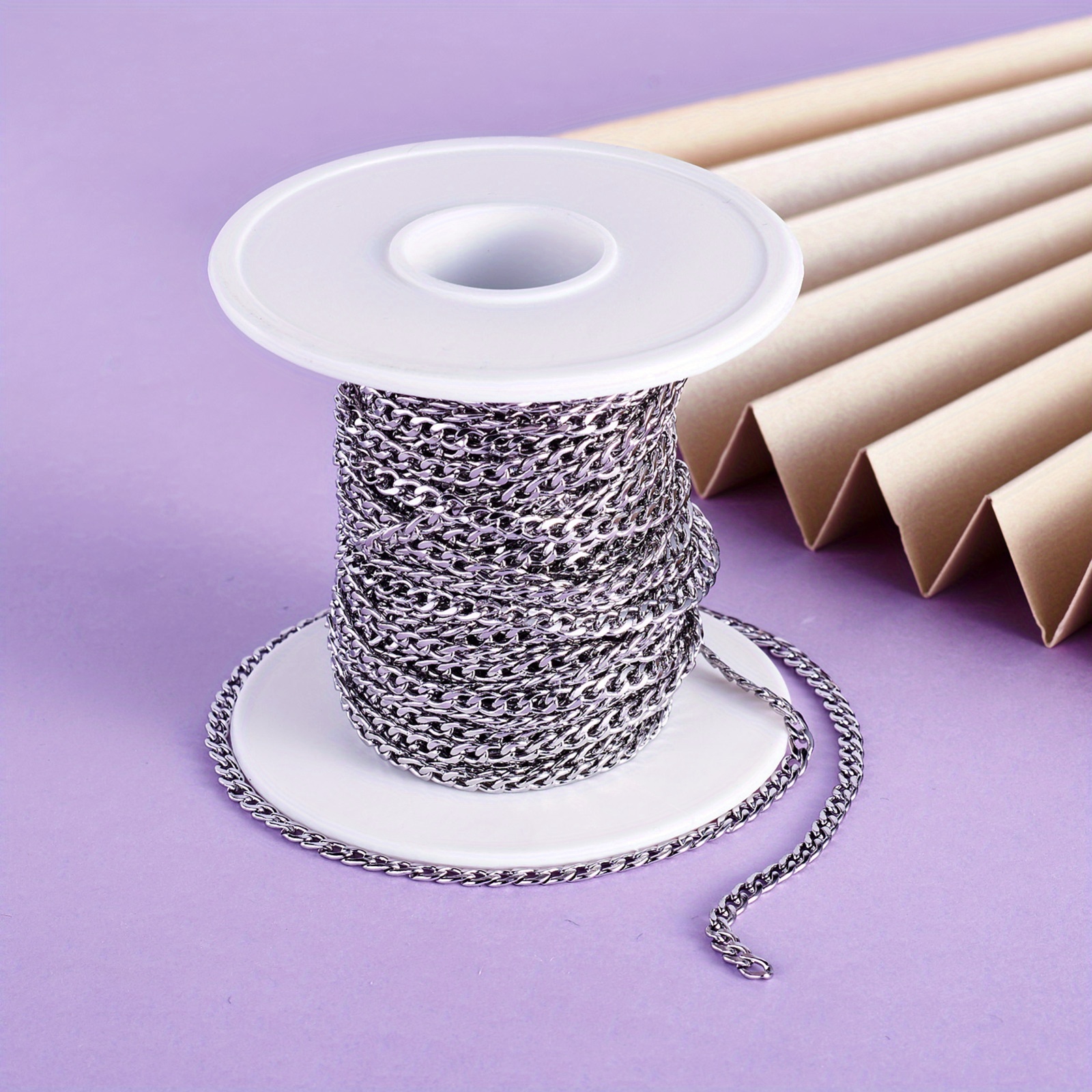 304 Stainless Steel Twisted Chain Curb Chains Unwelded Spool - Temu ...