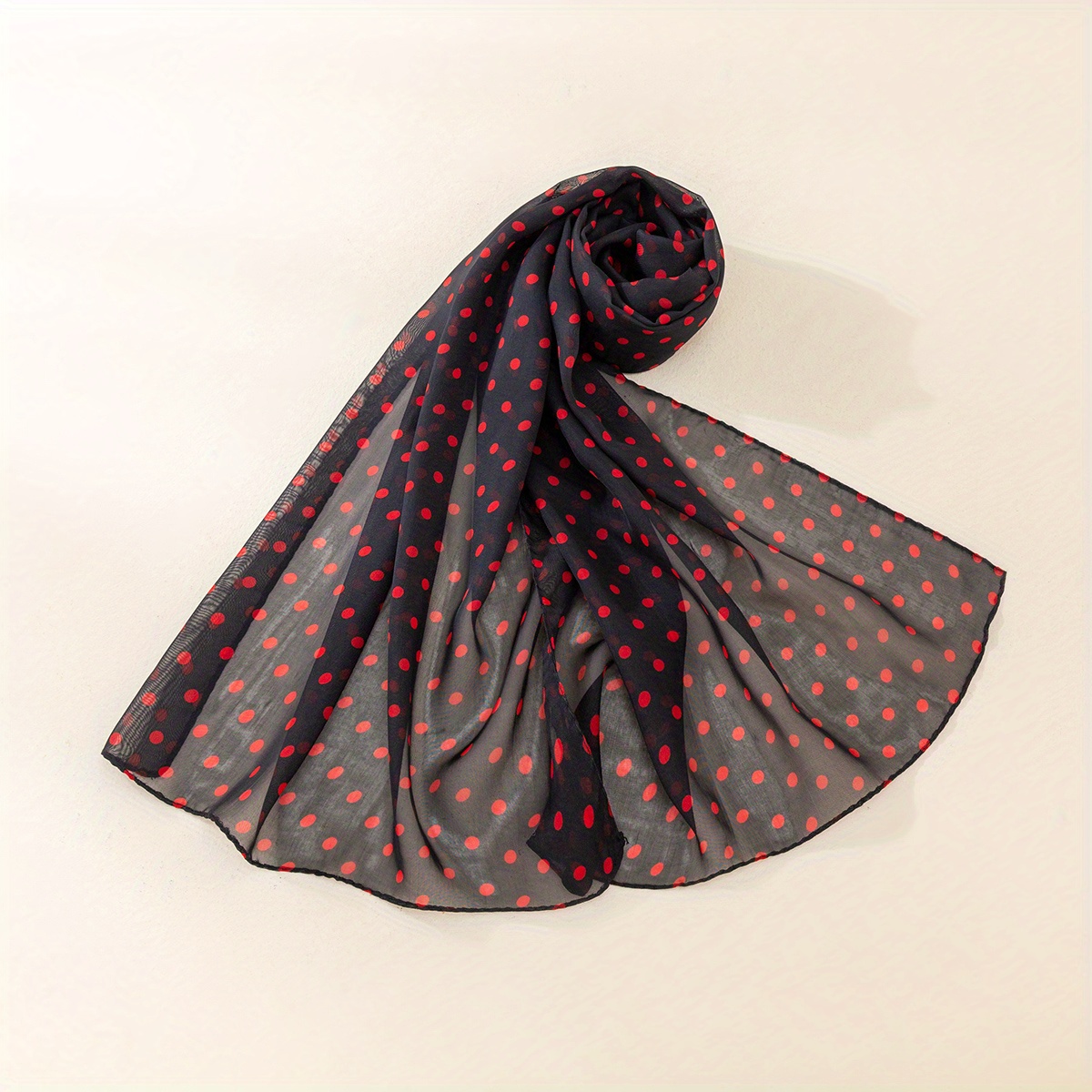 Polka Dot Print Simple Scarf Solid Color Gauze Shawl Elegant - Temu ...