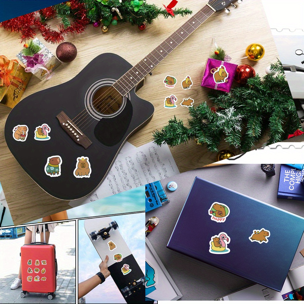 Capybara Stickers Cute Brown Stickers Vinyl Waterproof - Temu United