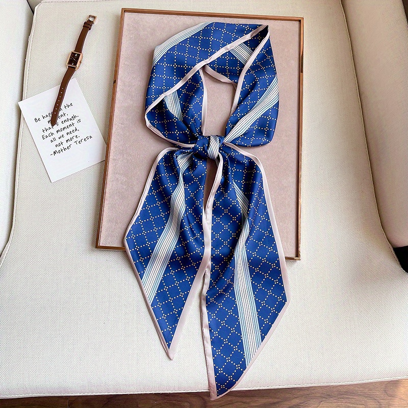 dotted stripe skinny scarf print simple neck tie scarf - Temu Australia