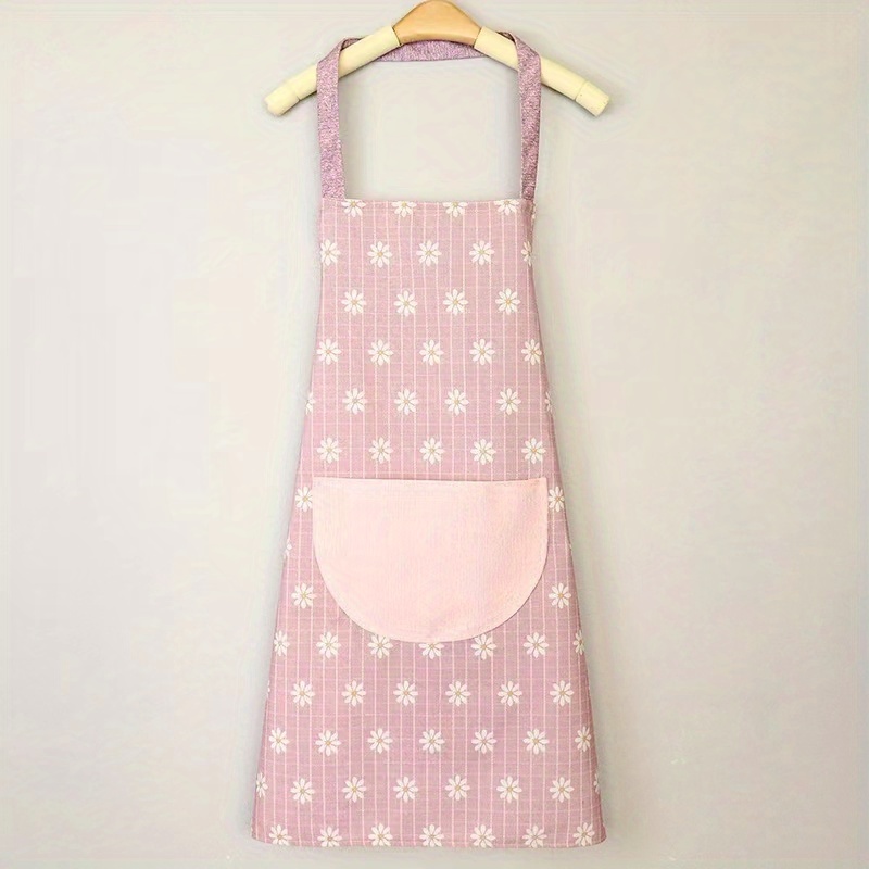 1pc Cooking Aprons Adjustable Soft Bib Apron With Big Pocket Waterproof ...