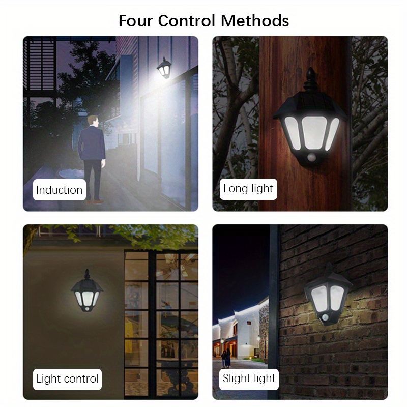 Solar Led Wall Light Motion Sensor Wall Lantern Outdoor - Temu