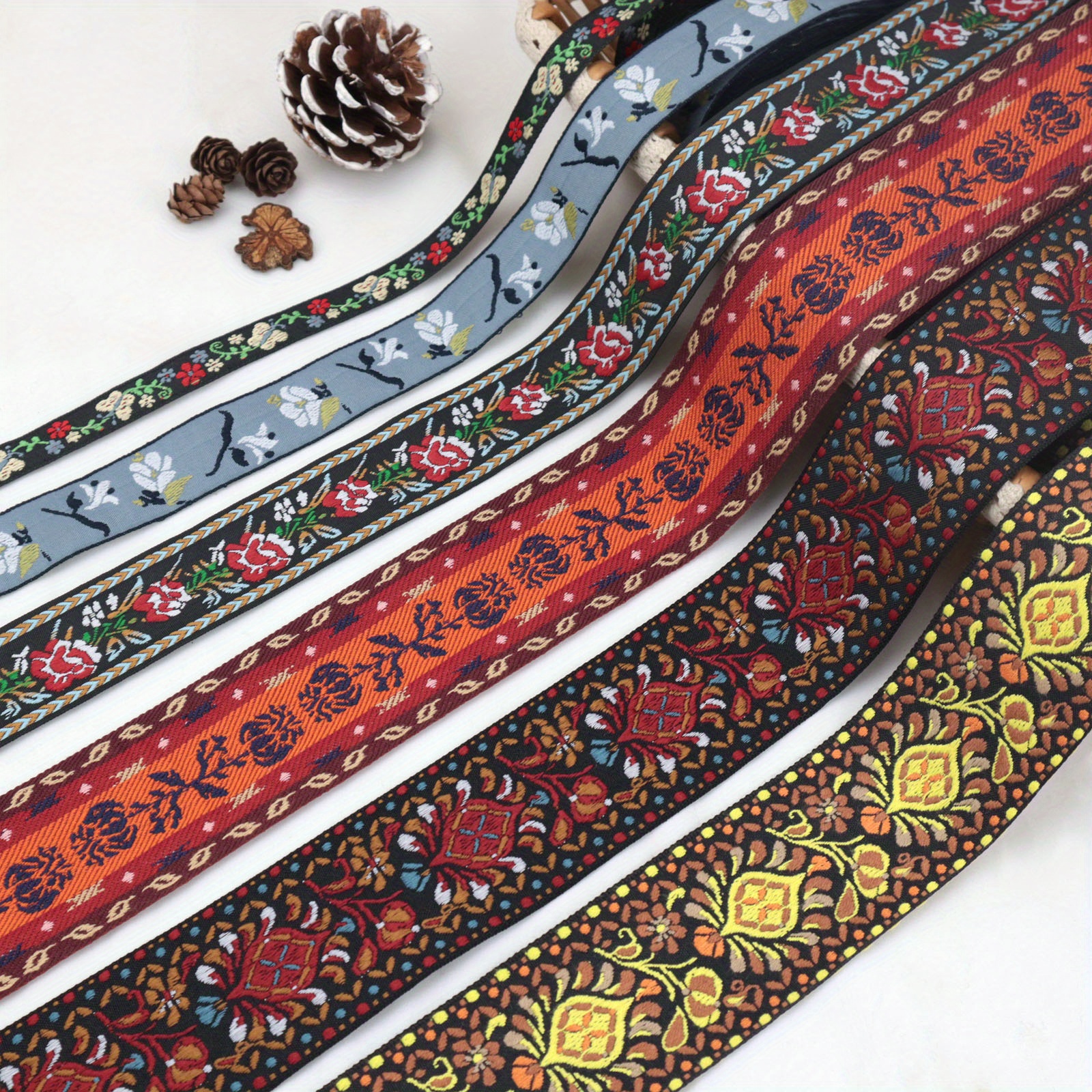 Jacquard Lace Ribbon Vintage Ethnic Embroidered Lace Trim - Temu Canada