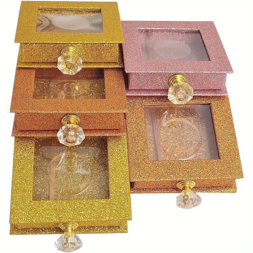 Glitter Crystal Handle Square Lash Boxes False Eyelashes - Temu United ...
