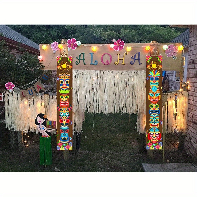 Hawaiian Lou Festival Props Porch Hanging Flag Summer Mardi - Temu ...