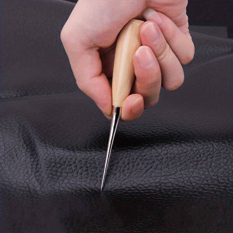 Diy Solid Wood Handle Awl Sewing Accessories Leather Awl - Temu Canada
