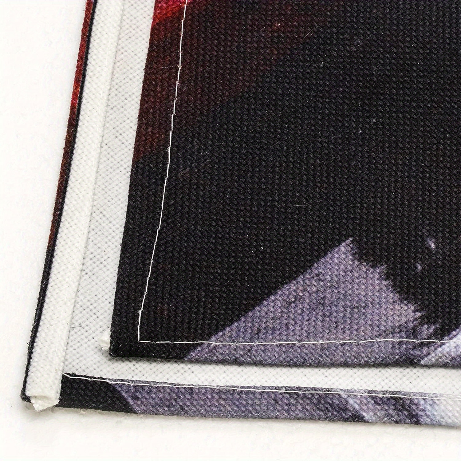 Farmhouse Style Burlap Table Runner Abstract Red Black Art - Temu