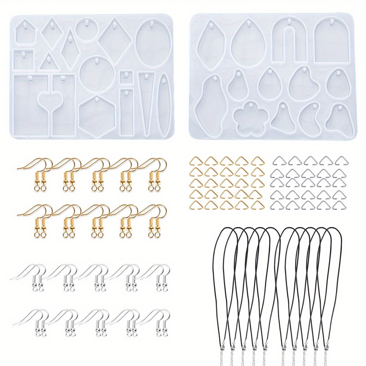 102pcs 에폭시 Diy 펜던트 금형 재료 키트 Diy 펜던트 목걸이 만들기 수제 펜던트 실리콘 금형 재료 Temu