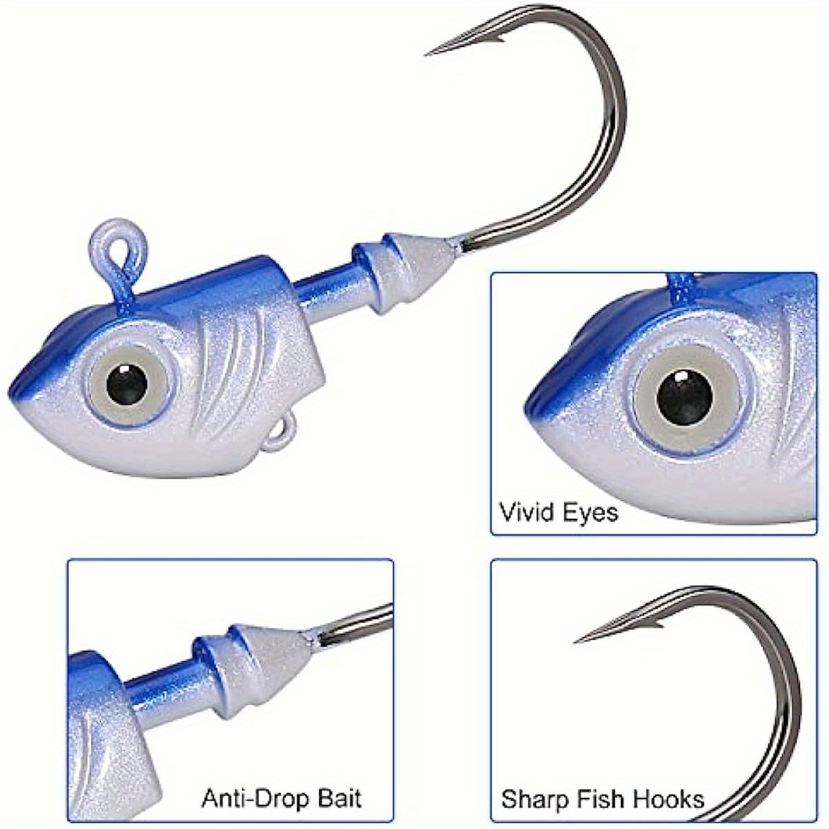 Mixed Color Crank Bait Hooks Lead Head Jig - Temu Canada