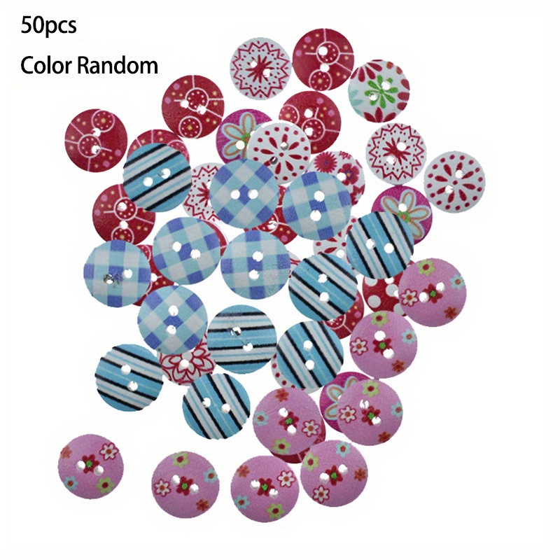 50pcs random color wooden buttons sewing supplies accessories bread ...