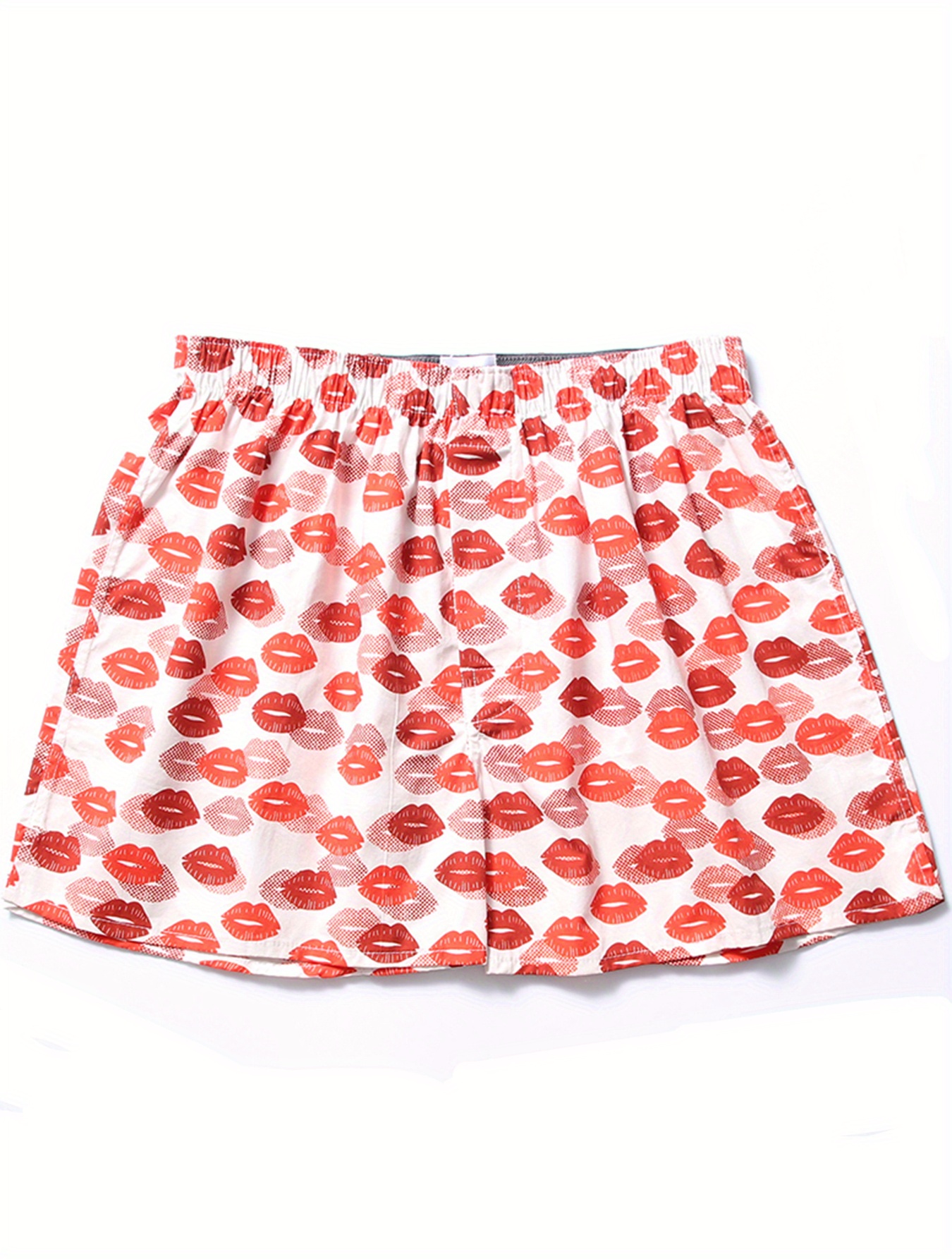 Men's Red Lip Print Boxer Shorts Sexy Underwear Sleepwear - Temu United ...