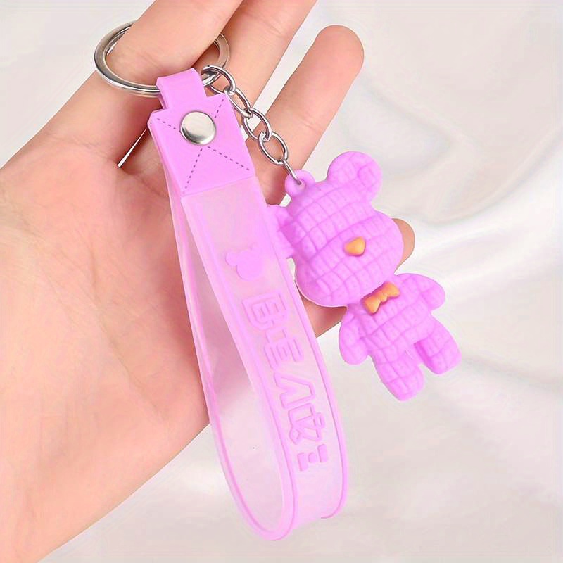 Cool Soft Rubber Woolen Bear Keychain Cartoon Bear Key Chain - Temu New ...