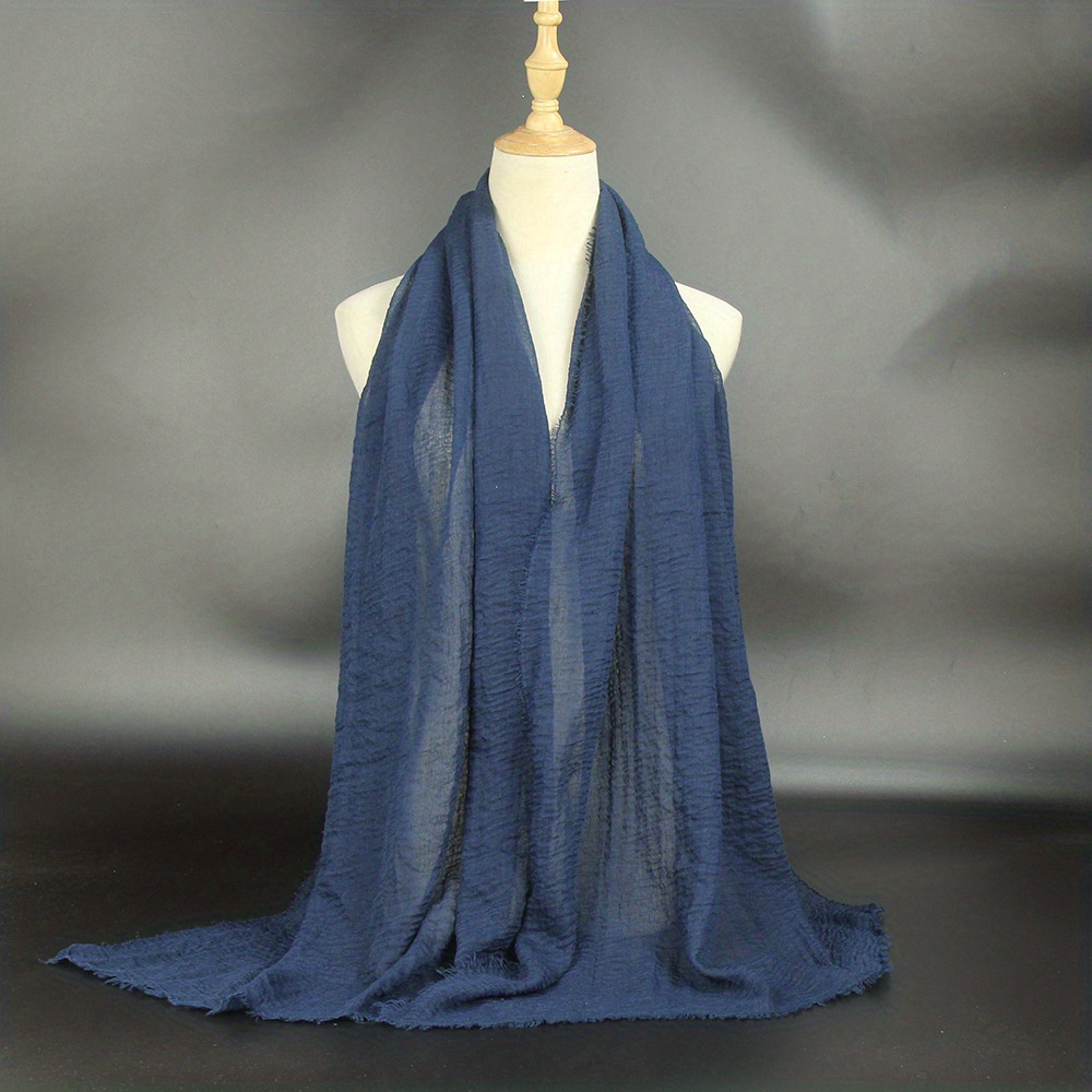 Solid Trim Rushed Scarf Casual Shawl Scarf Wrap Boho - Temu Canada