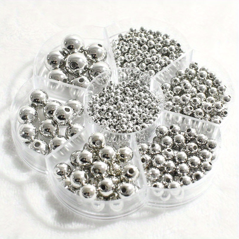 7 Grids Acrylic Purple Beads Diy Set Box 500pcs For Diy Making Bracelet ...