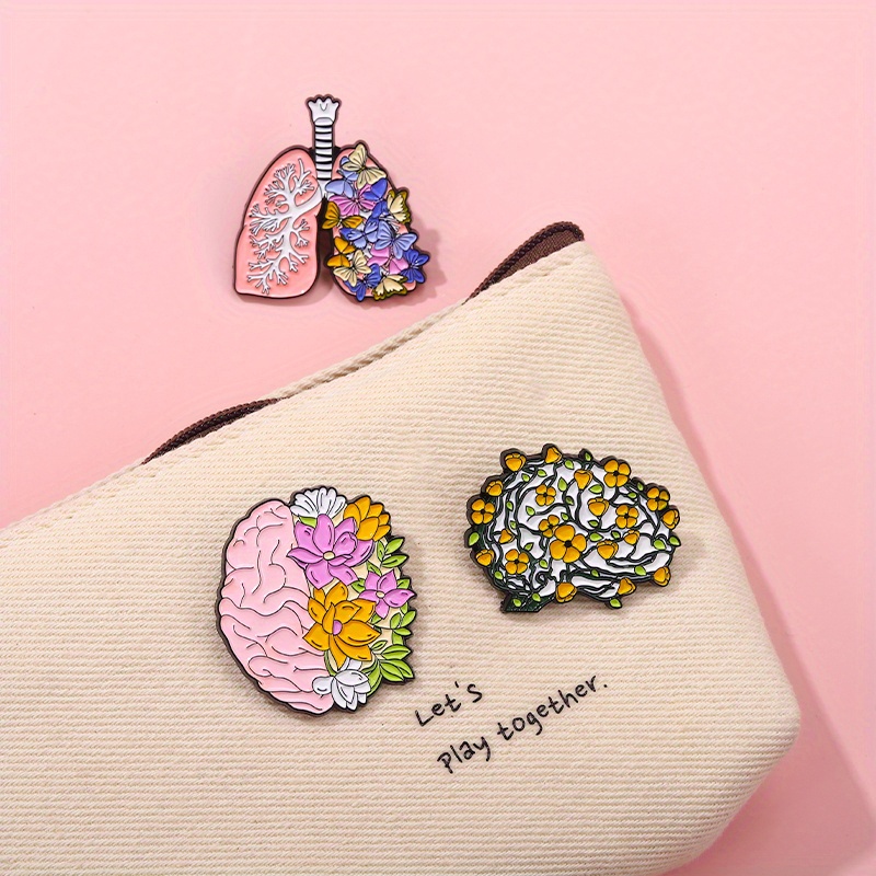 Floral Organ Enamel Anime Pins Custom Brain Lung Intestines - Temu