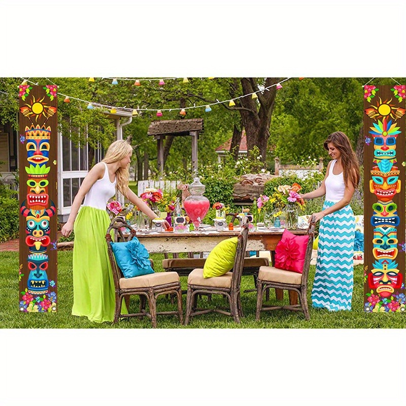 Hawaiian Lou Festival Props Porch Hanging Flag Summer Mardi - Temu ...