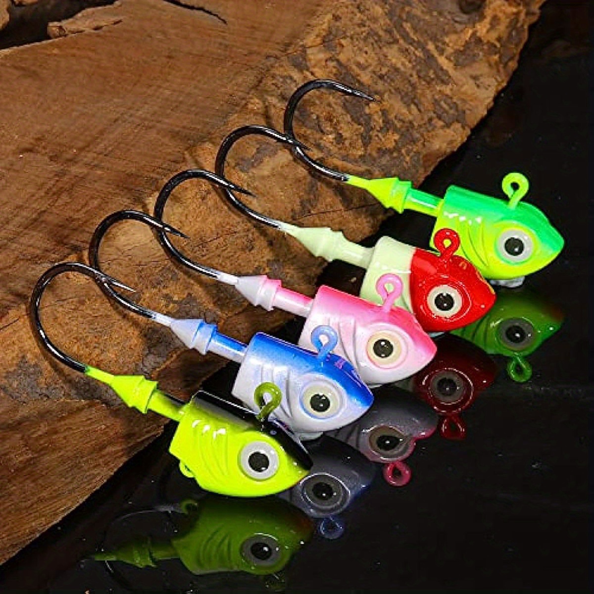 Mixed Color Crank Bait Hooks Lead Head Jig - Temu Canada