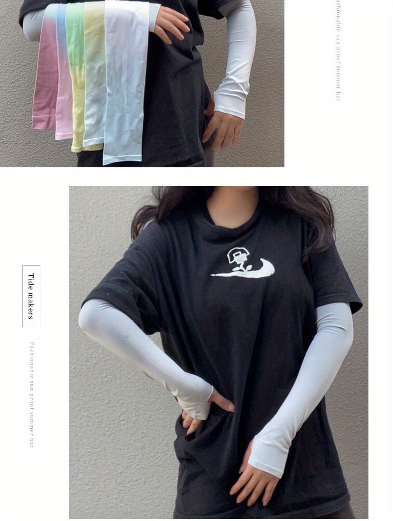 Unisex Summer Ice Colling Gradient Color Sun Protection Arm - Temu ...