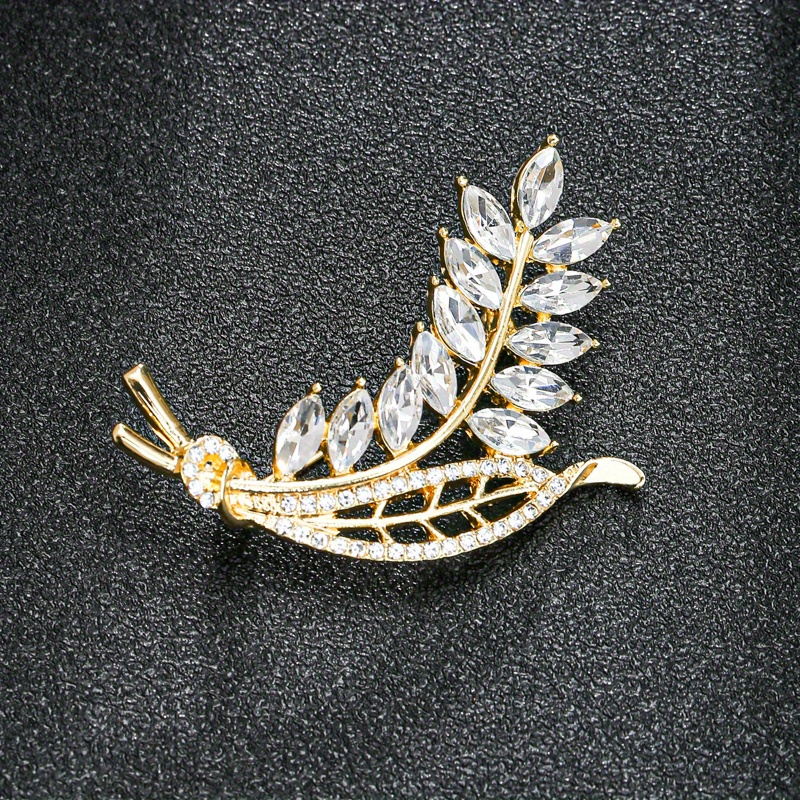 Wheat Ear Brooch Pin Inlaid Crystal Elegant Clothes - Temu Australia