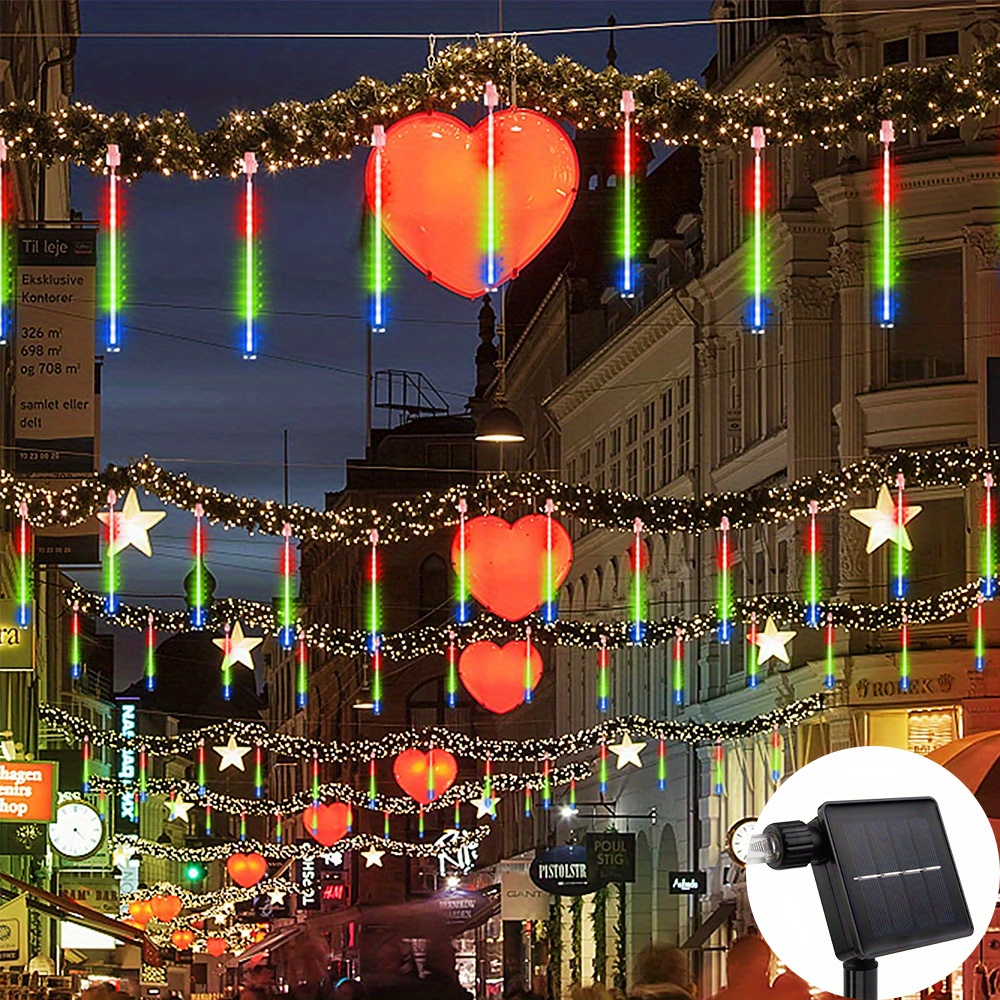 Solar Meteor Rain Lights Outdoor Waterproof Solar String - Temu