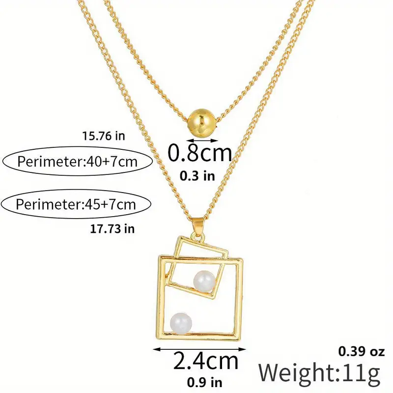 Pendant White Faux Pearl Necklace Female Simple Temu