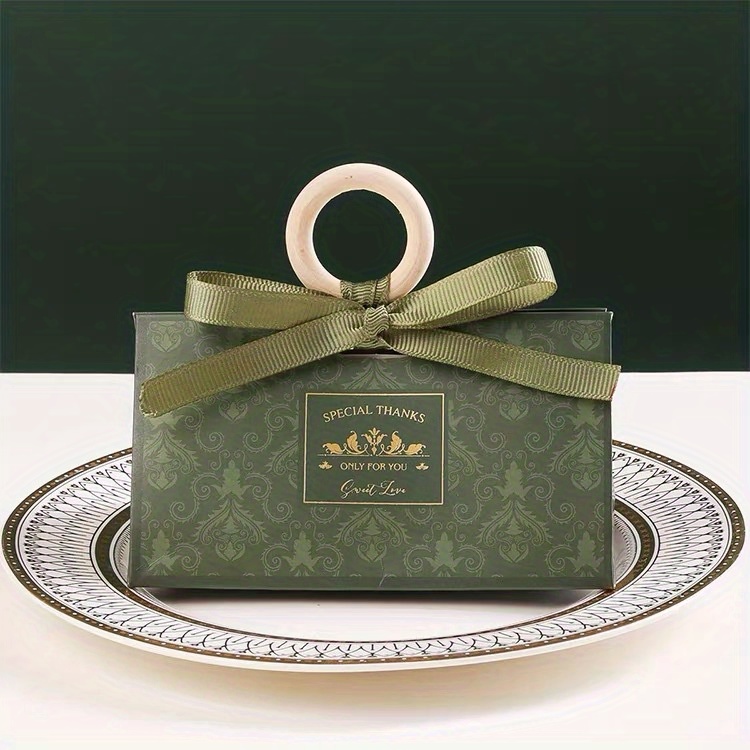 Vintage Green Triangle Candy Boxes Elegant Mini Gift Boxes - Temu