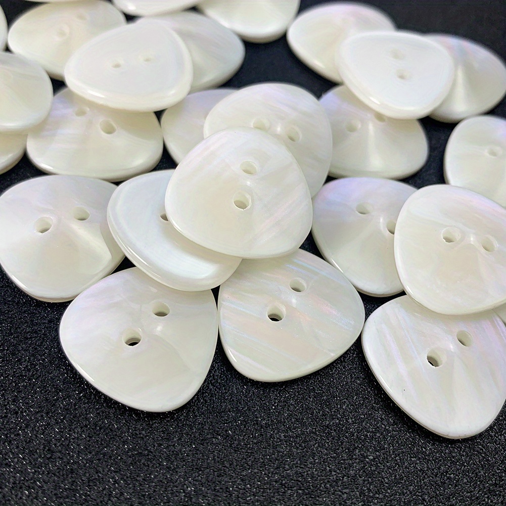6pcs Resin Buttons 2 Holes White Flat Buttons Wedding Dress Sewing ...