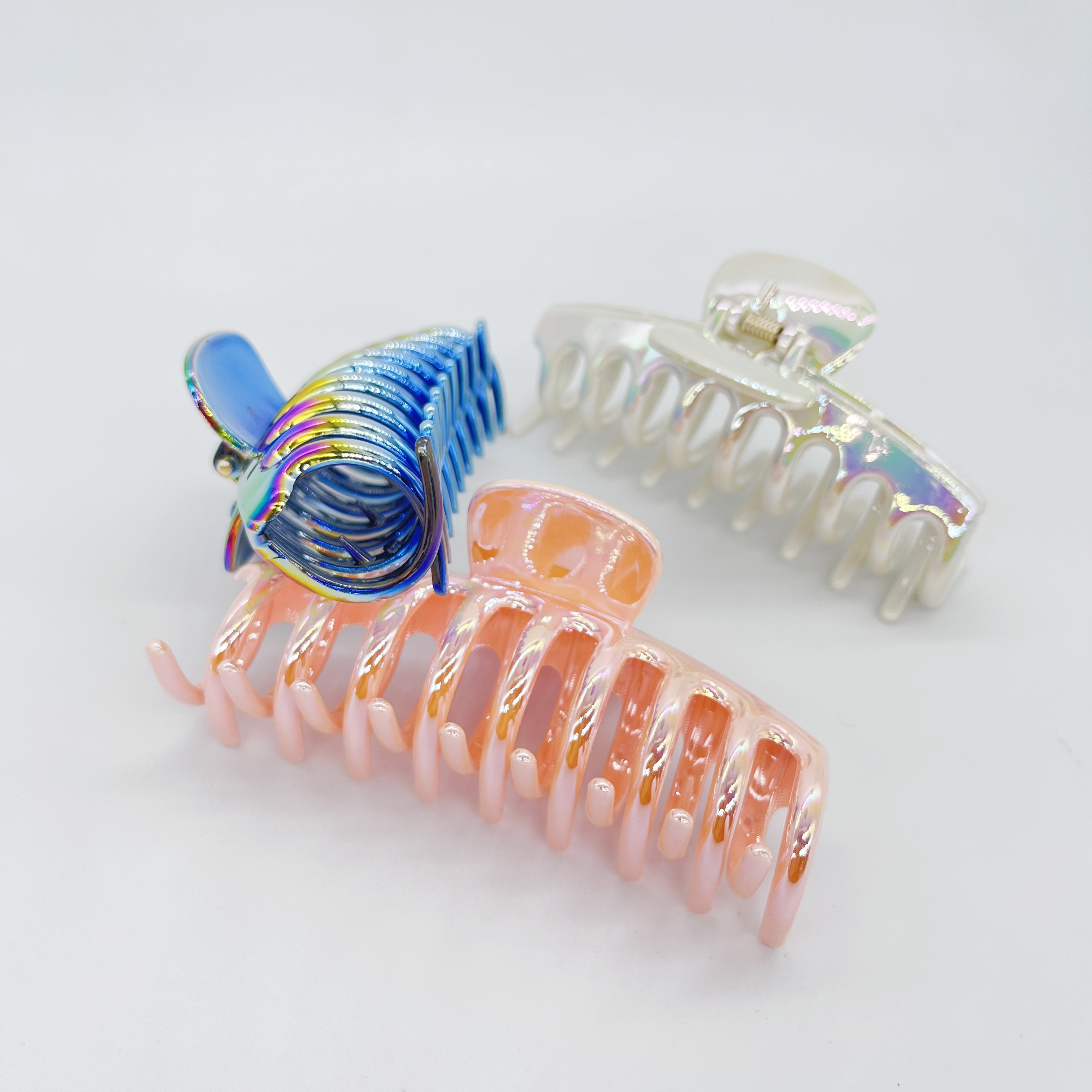 Holographic Laser Hair Claw Clip Strong Hold Grip Thick Hair - Temu