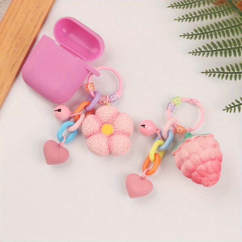 Chain Resin Keyrings Flower Strawberry Key Chain - Temu United Kingdom