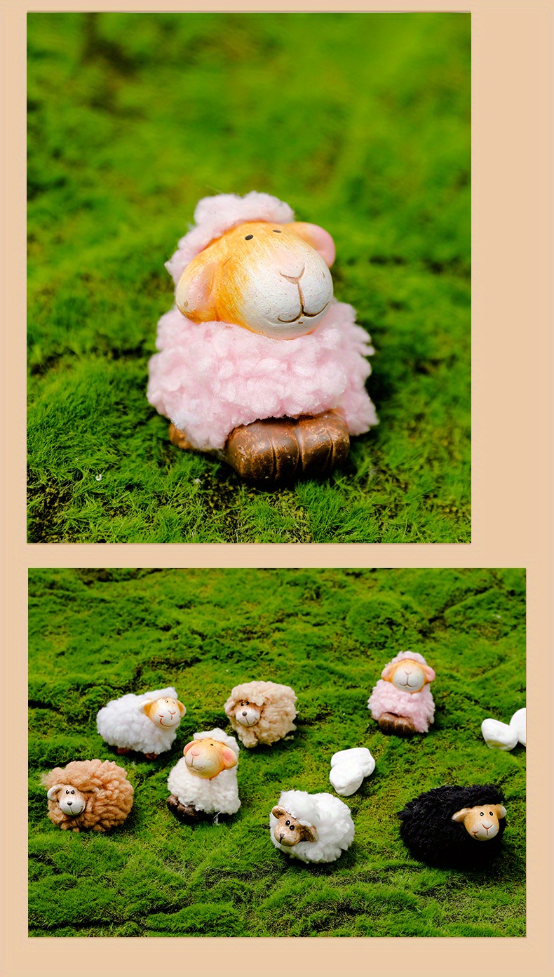 Plush Sheep Ornaments Ceramic Cute Sheep Small Ornament - Temu New Zealand
