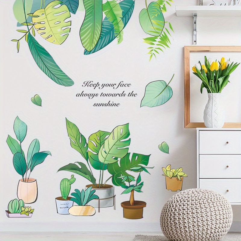 plant leaves wall stickers self wall - Temu Ireland