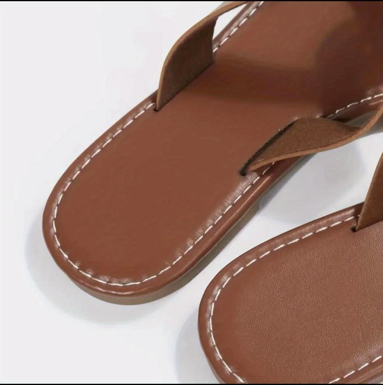 Women's Cross Strap Toe Loop Flat Slippers Solid Color Open - Temu ...