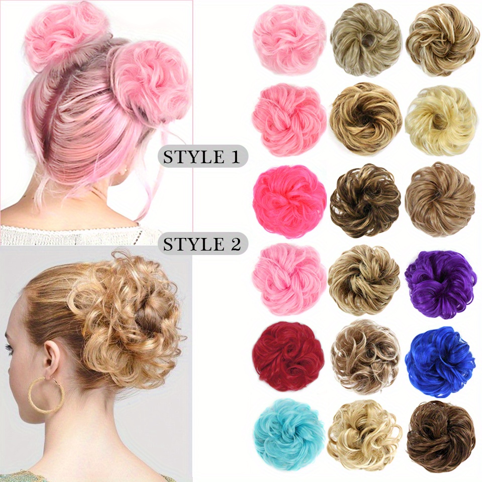 Synthetic Fluffy Hair Bun Elastic Donut High Temperature - Temu United ...