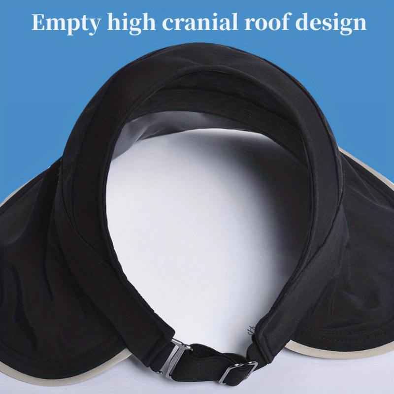 Womens Large Brim Uv Protection Visor Hat Letter Embroidery Temu Australia