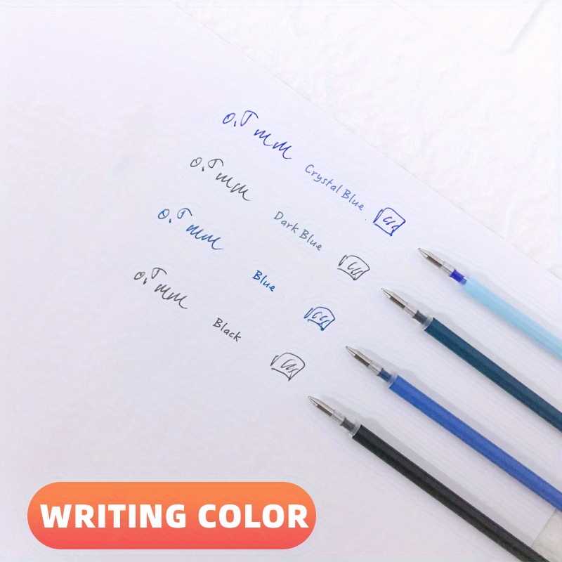 m g 5pcs 0 5mm hot erasable hooded pen refill set blue bullet student ...