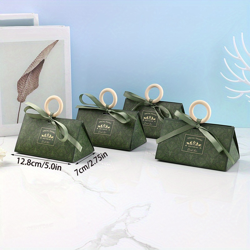 Vintage Green Triangle Candy Boxes Elegant Mini Gift Boxes - Temu