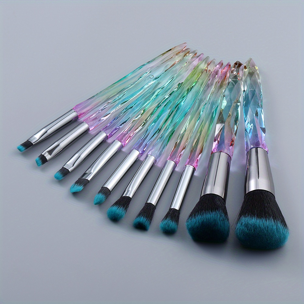 Makeup Brushes Set Crystal Handle Professional Powder Face - Temu