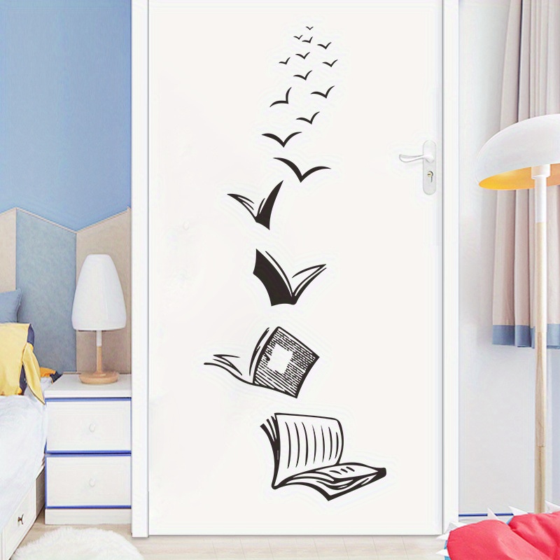 Book Wall Stickers Pvc Peel Stick Room Decal Wall Decal - Temu