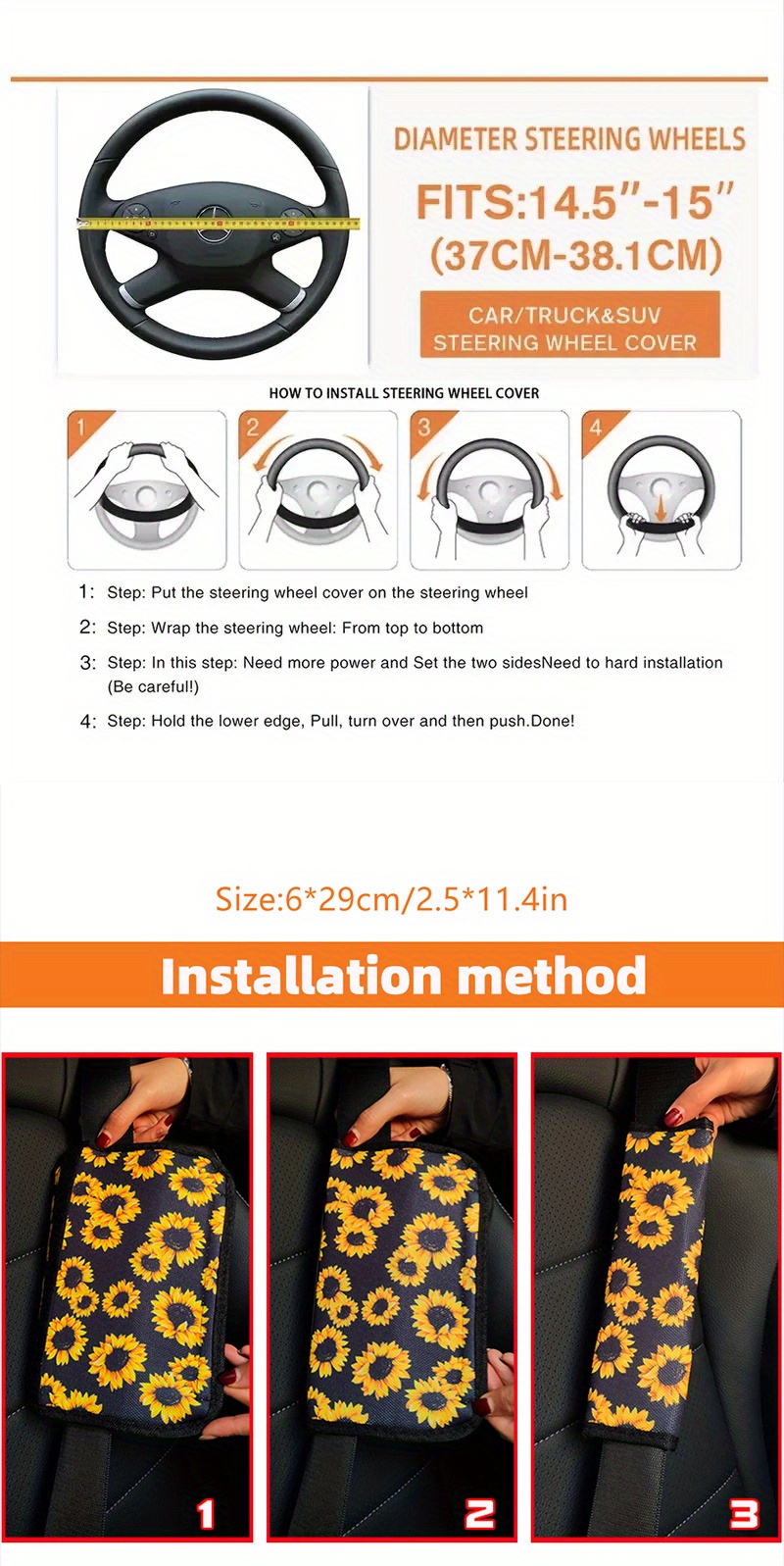 Brighten Up Your Car With 8pcs Sunflower Car Accessories - Automotive ...